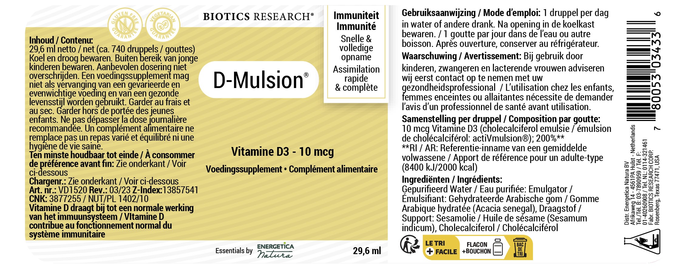D-Mulsion | Vitamine D van Biotics | Energetica Natura