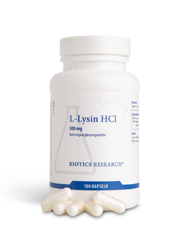 L-Lysin HCL (500 mg) | Biotics Research | Energetica Natura