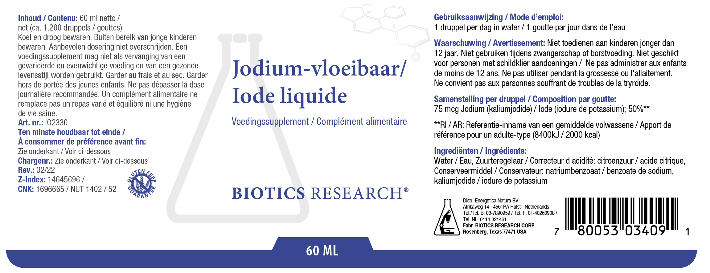 Iode Liquide | Biotics Reasearch | Energetica Natura